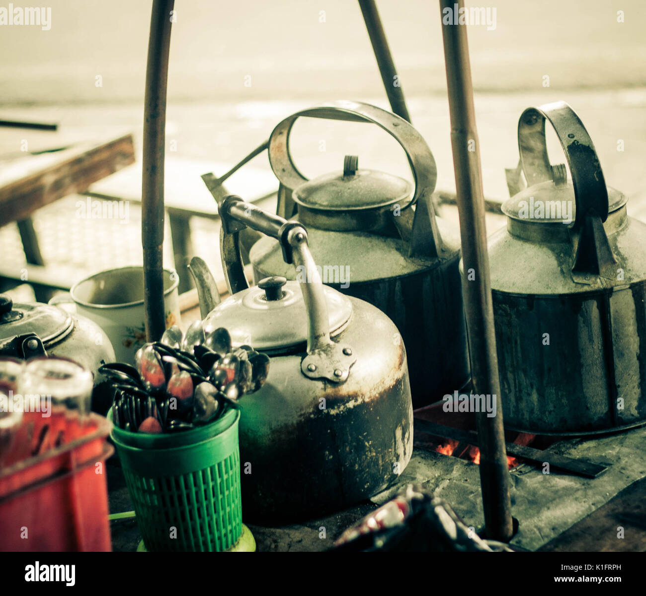 an iconic traditional drink kettle from indonesia angkringan jogja indonesia java Stock Photo ...