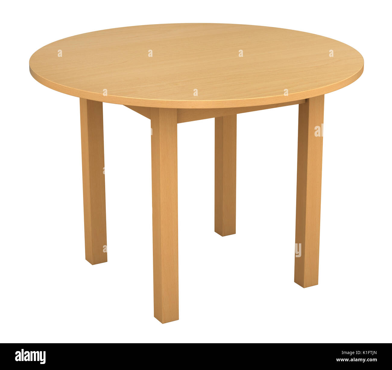 3d render of wooden table isolated over white background Stock Photo ...