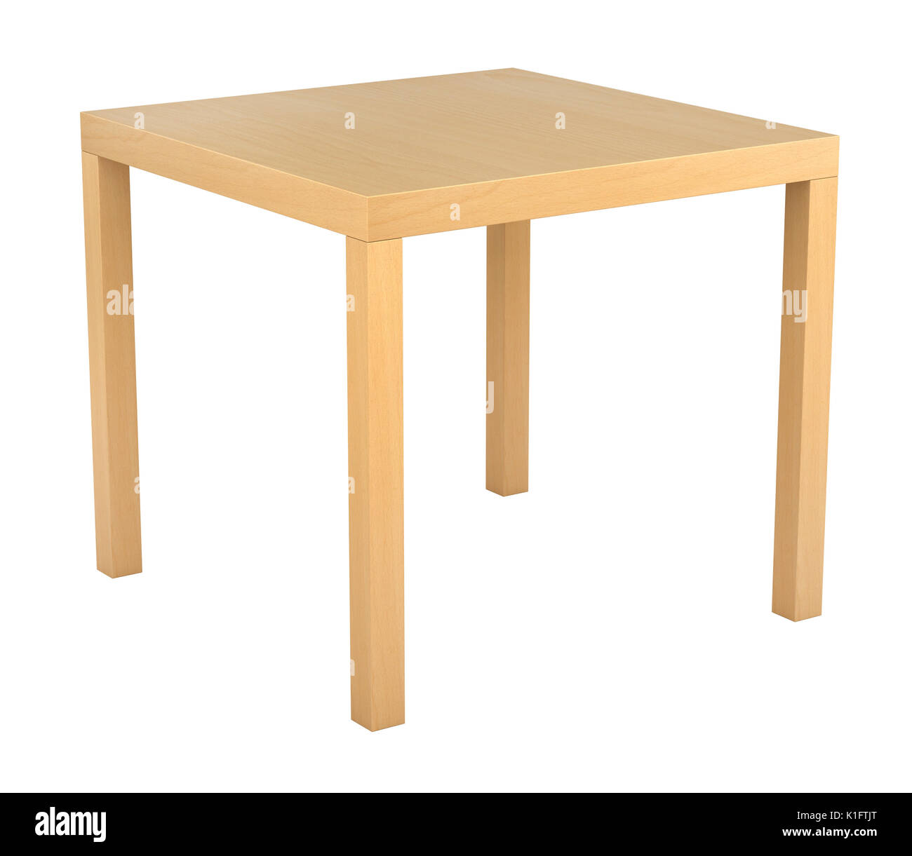 3d render of wooden table isolated over white background Stock Photo ...