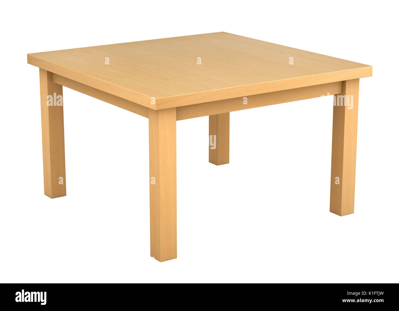 3d render of wooden table isolated over white background Stock Photo ...