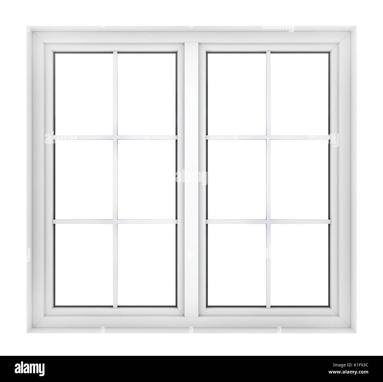 3d render of plastic window frame isolated on white background Stock ...