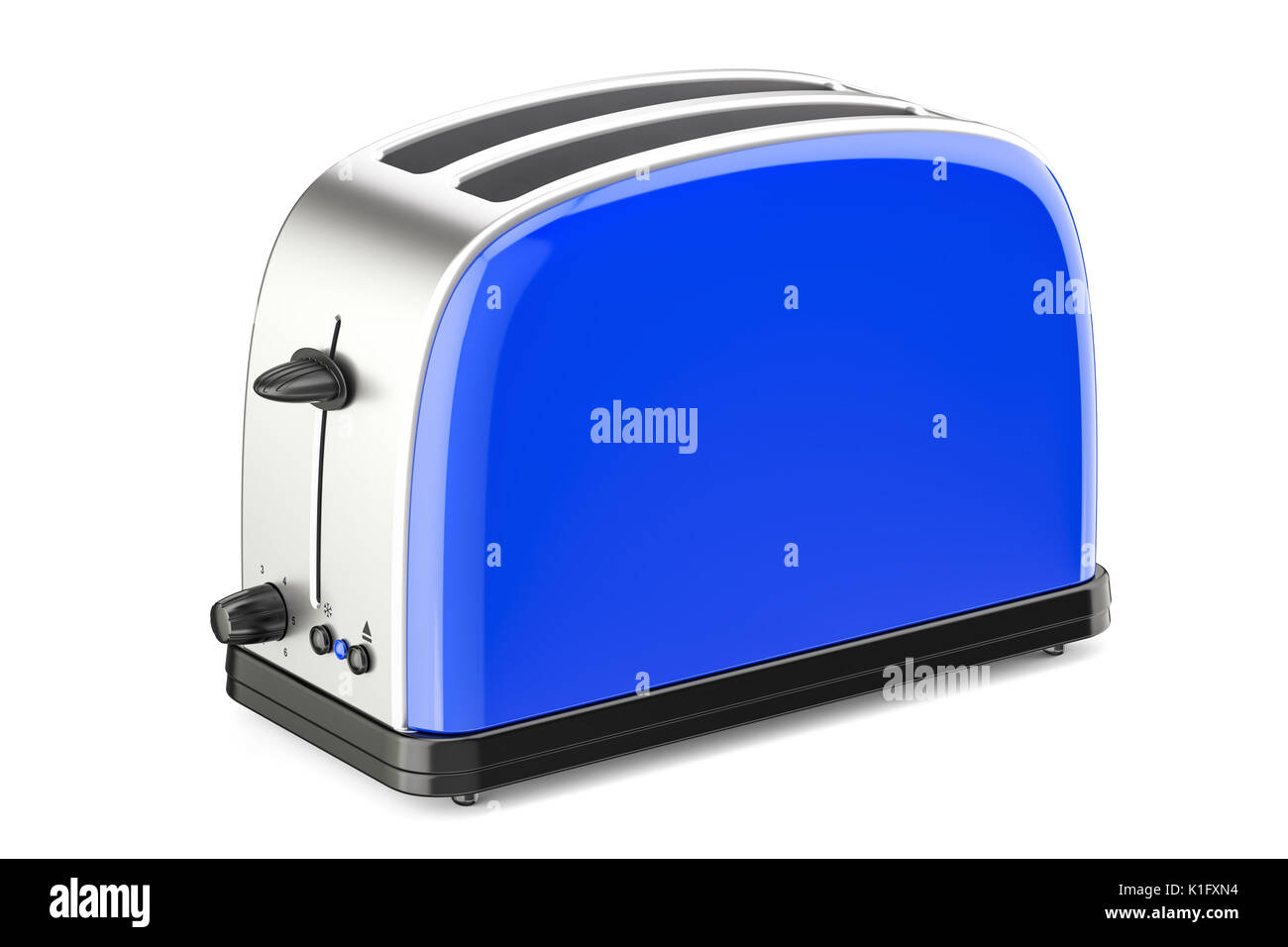 Blue toaster, 3D rendering isolated on white background Stock Photo - Alamy