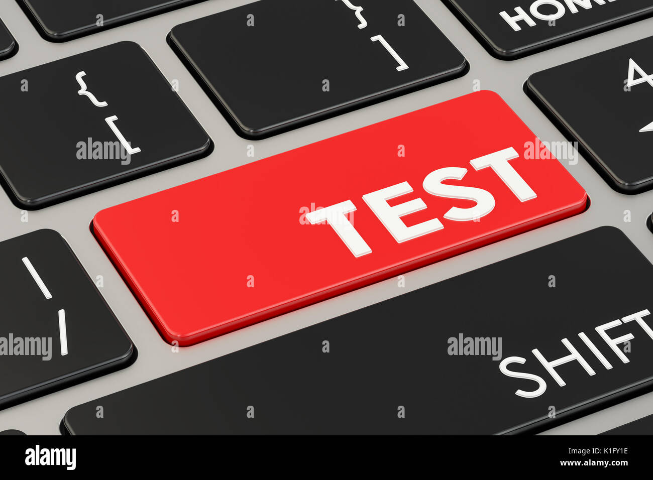 Test button on keyboard, 3D rendering Stock Photo - Alamy