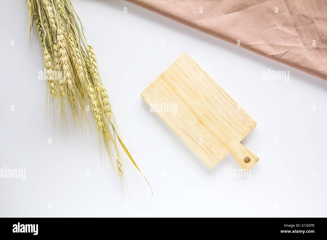 Wooden chopping board on white background Stock Photo - Alamy