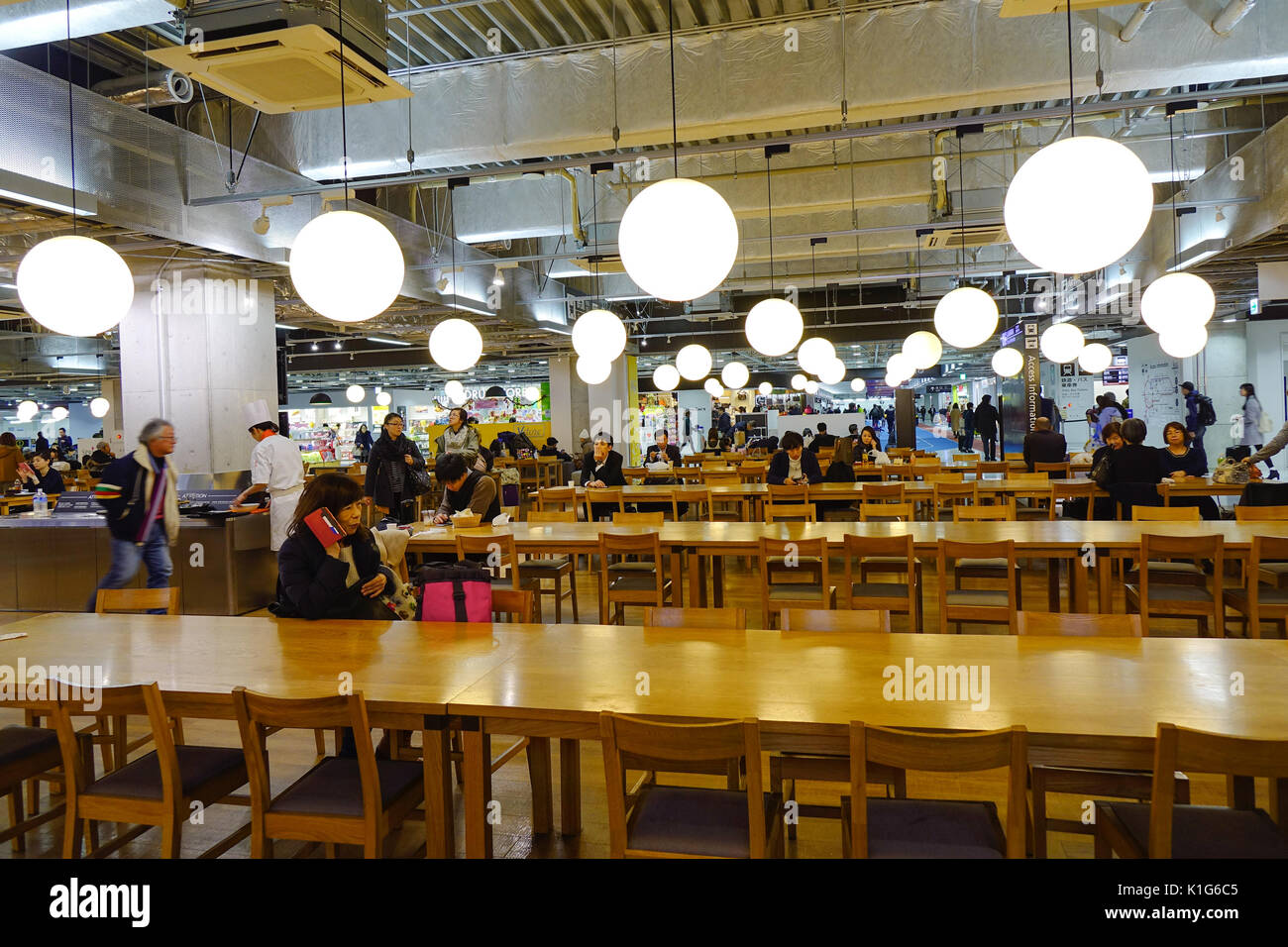 Tokyo, Japan - Dec 7, 2016. Food court at Narita Airport in Tokyo ...