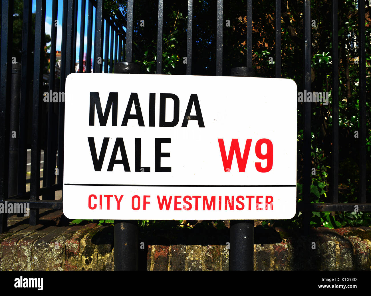 United Kingdom, London, Maida Vale W9, Street Sign Stock Photo - Alamy
