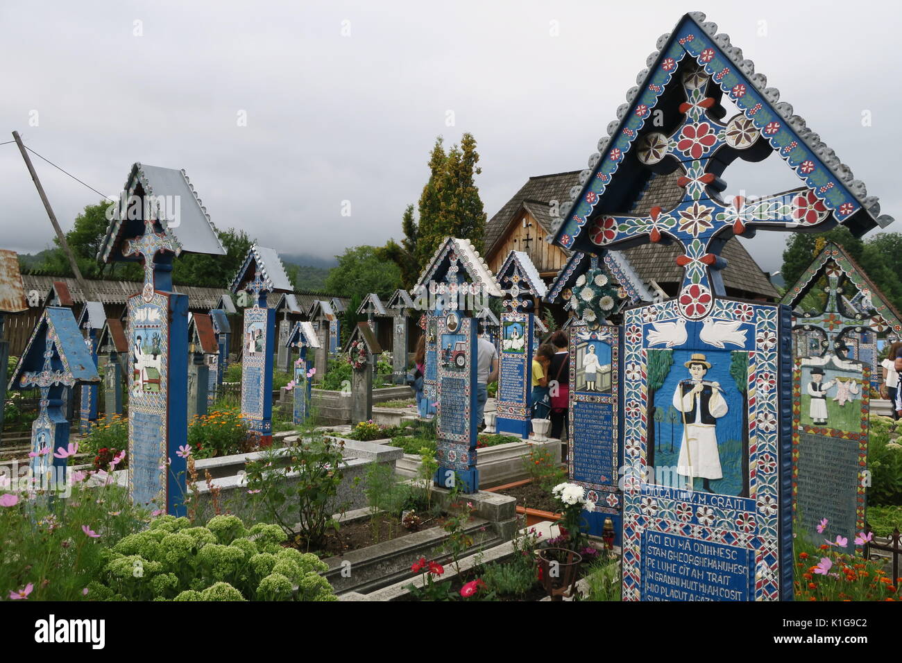 Merry cemetery famous colourful tombstones hi-res stock photography and ...
