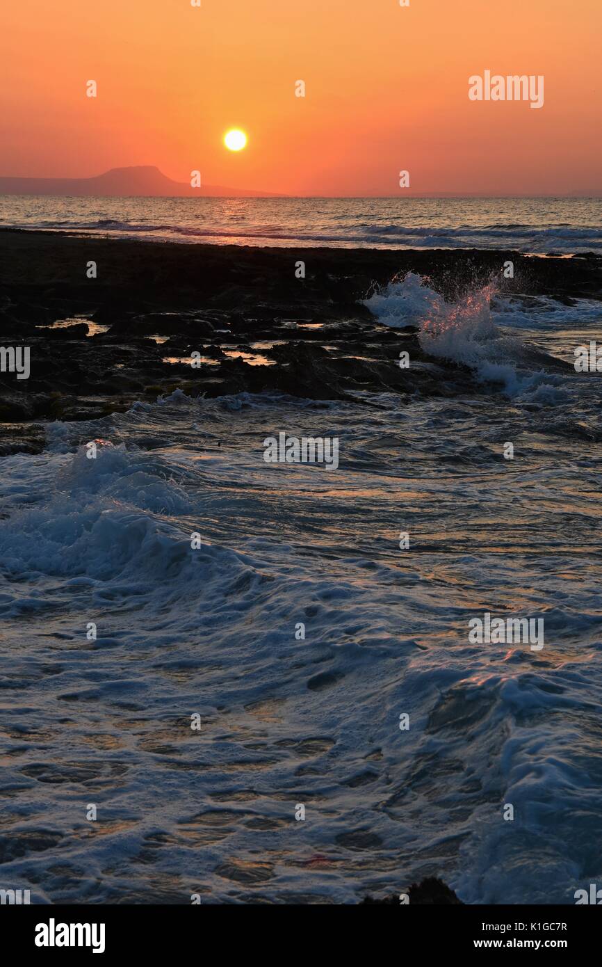 Beautiful summer sunset by the sea. Amazing scenery on the beach with ...
