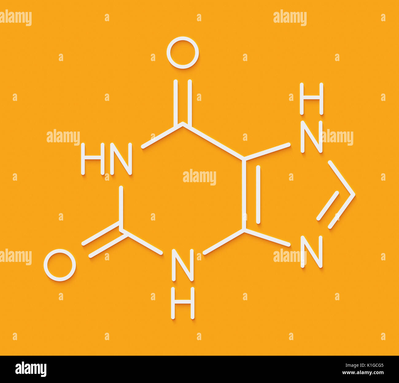 Xanthine purine base molecule. Skeletal formula Stock Photo - Alamy