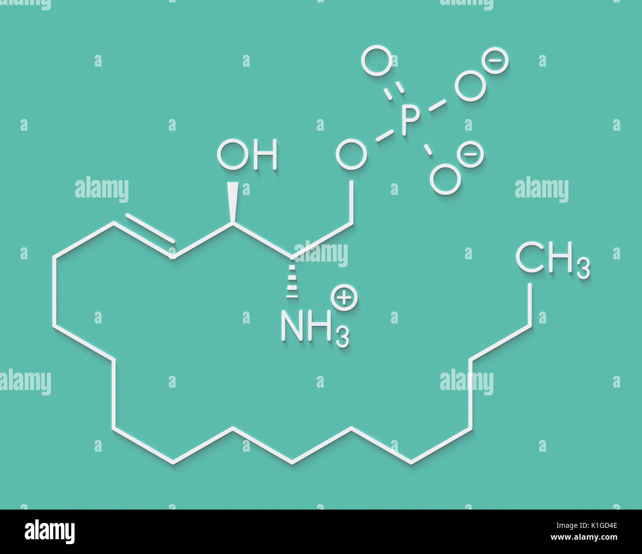 Sphingosine-1-phosphate (S1P) signaling molecule. Skeletal formula ... Sphingosine-1-phosphate (S1P) signaling molecule. Skeletal formula ...