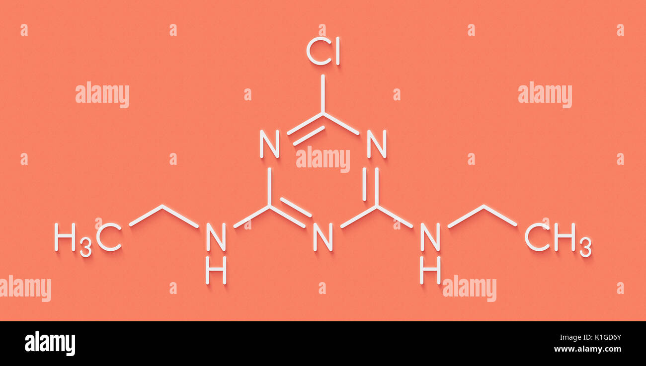 Simazine herbicide molecule. Skeletal formula Stock Photo - Alamy