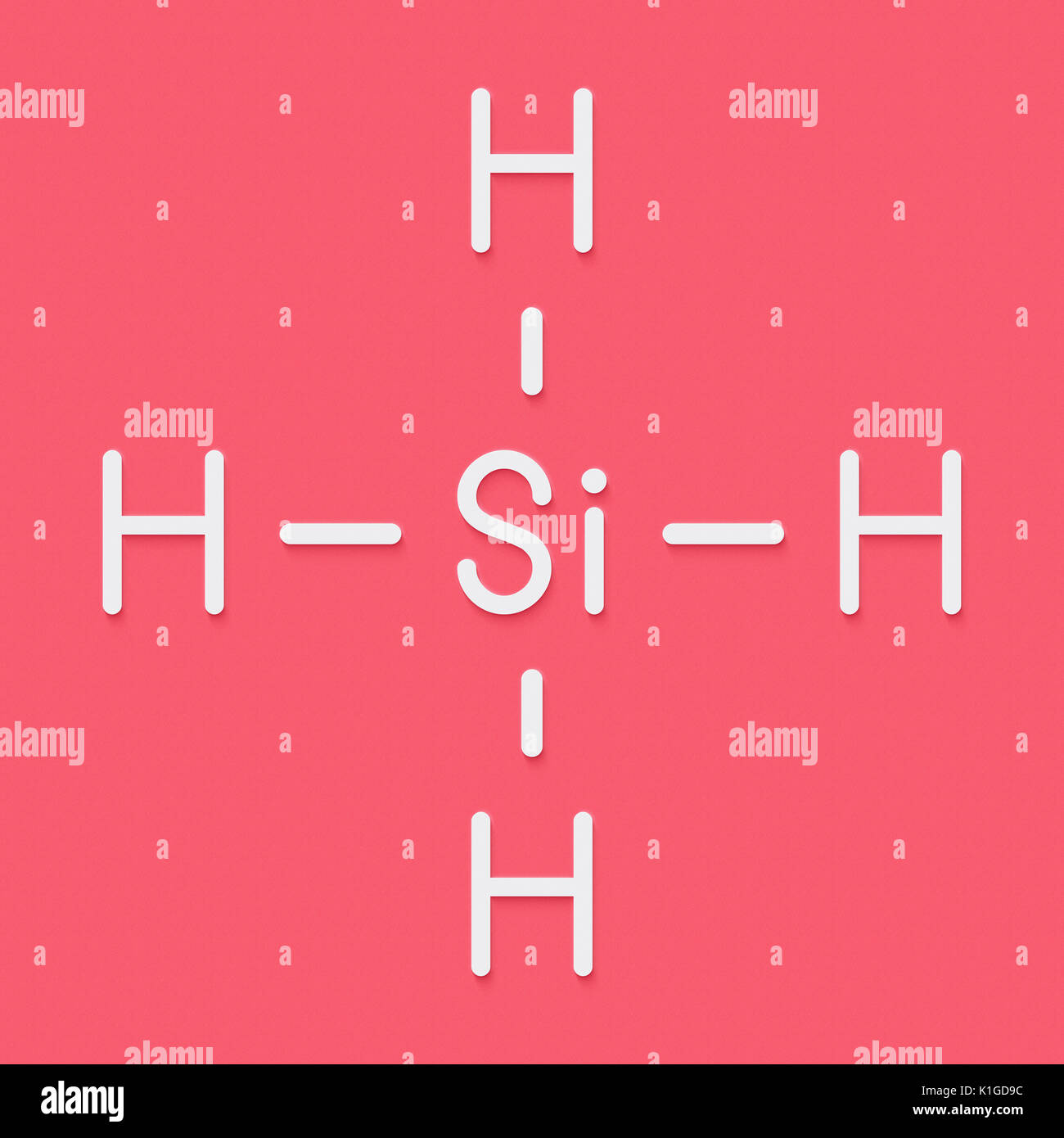 Silane (SiH4) molecule. Skeletal formula Stock Photo - Alamy