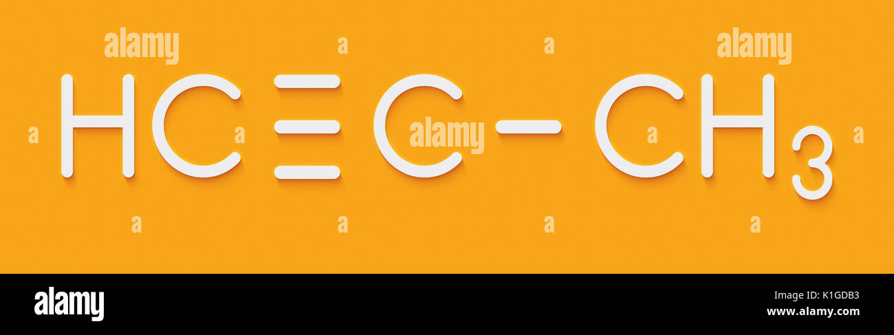 Propyne molecule. Skeletal formula Stock Photo - Alamy