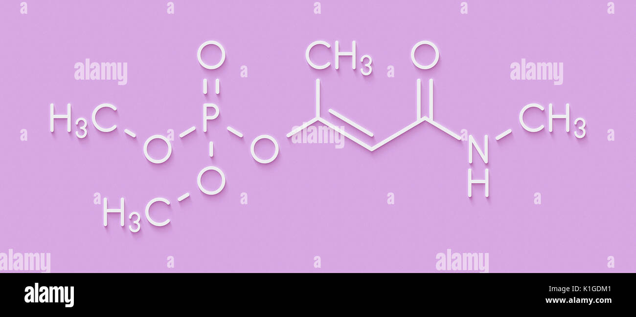 Monocrotophos organophosphate insecticide molecule. Also known to be ...
