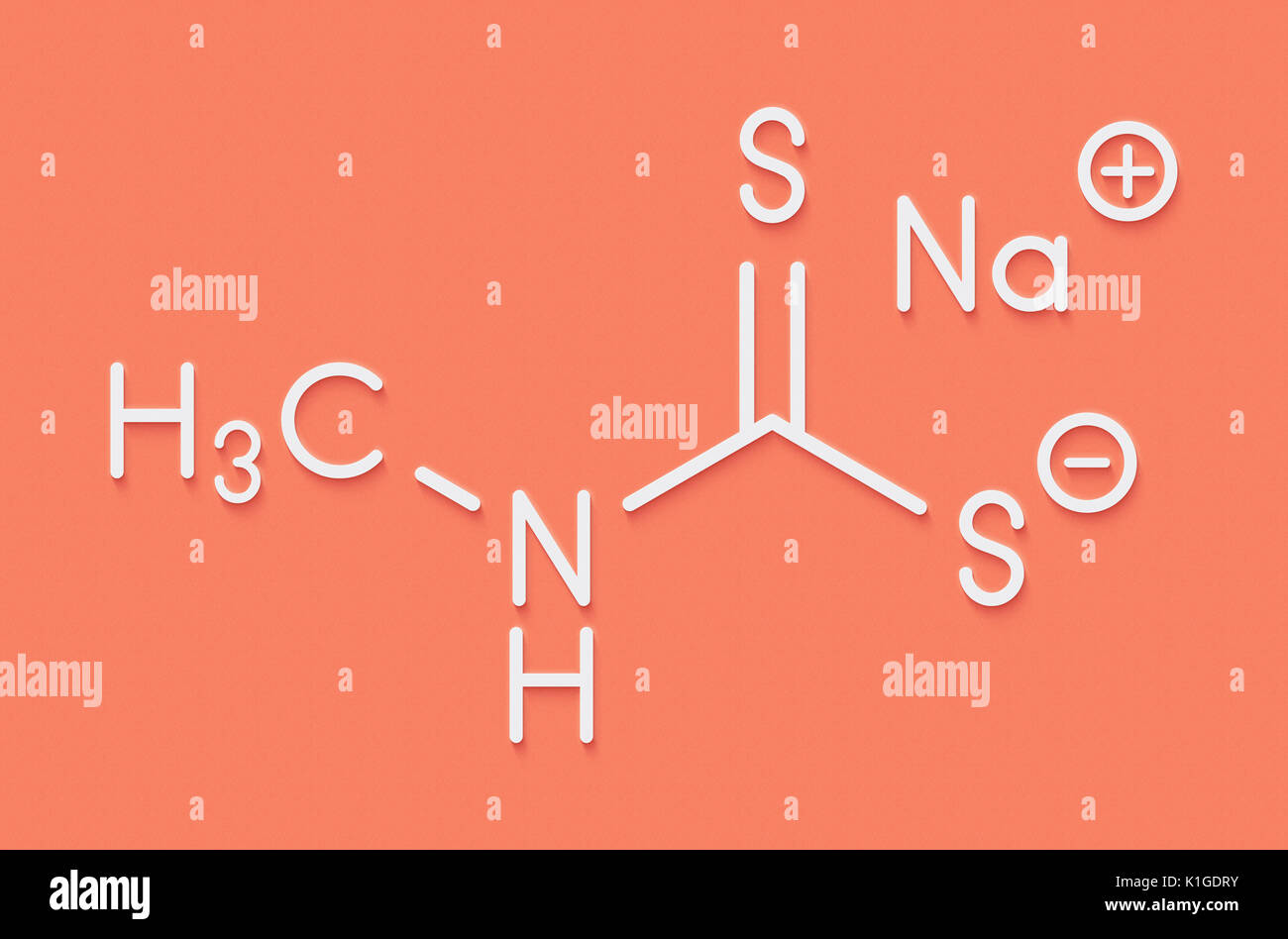 Metam sodium pesticide molecule. Skeletal formula Stock Photo - Alamy