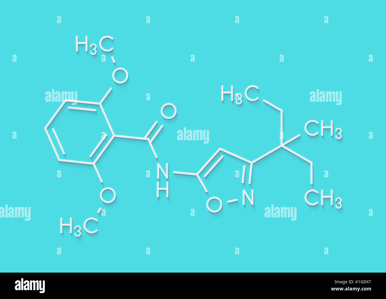 Isoxaben herbicide molecule. Skeletal formula Stock Photo - Alamy