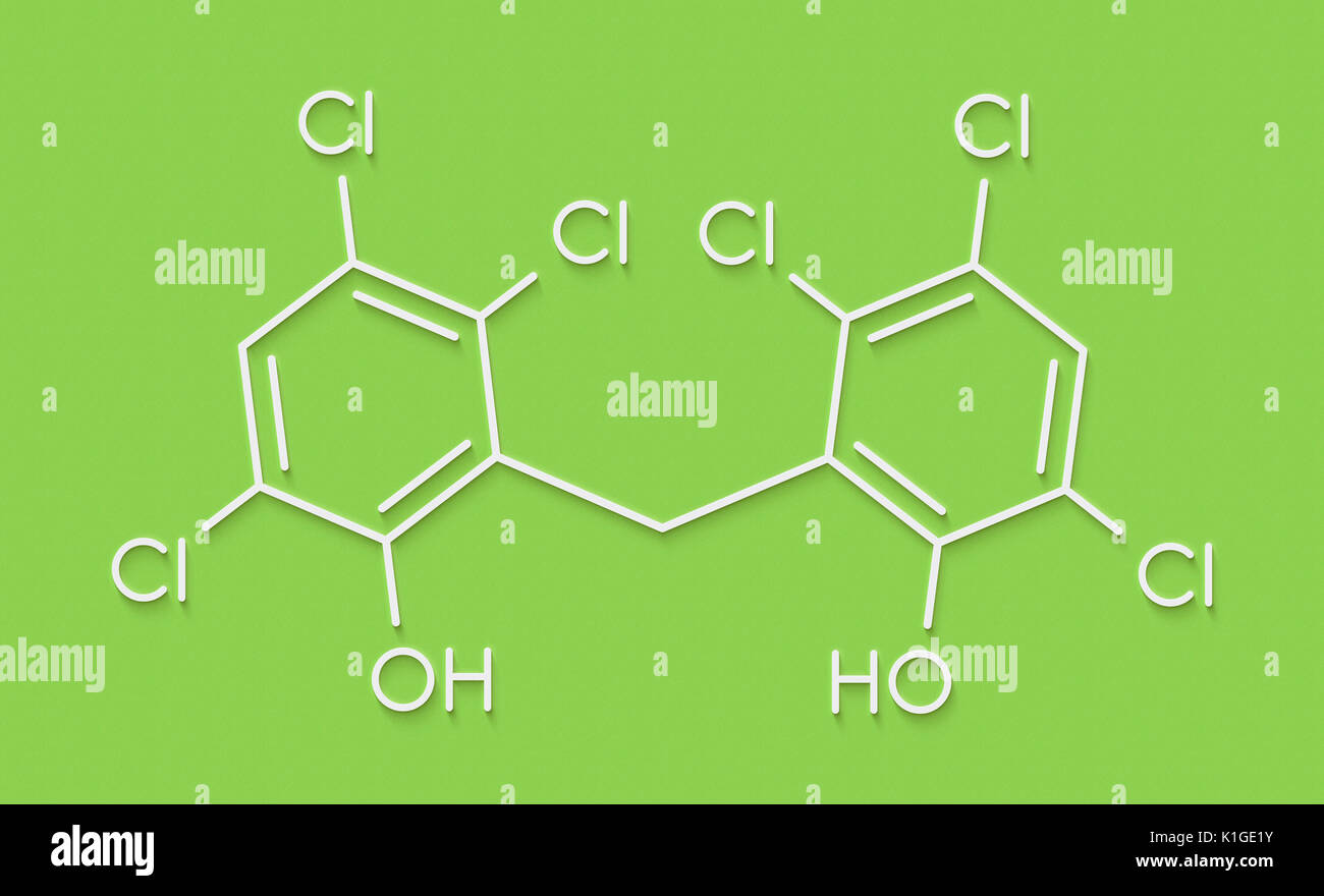 Hexachlorophene disinfectant molecule. Skeletal formula Stock Photo - Alamy