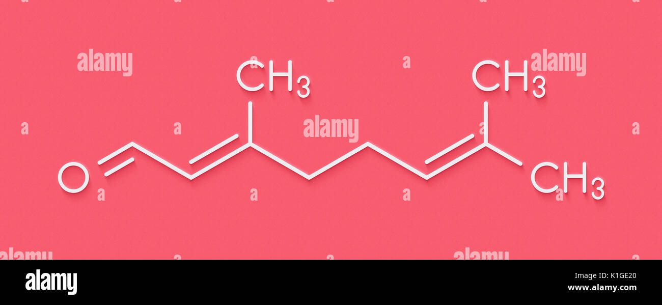 Geranial lemon fragrance molecule. Skeletal formula Stock Photo - Alamy