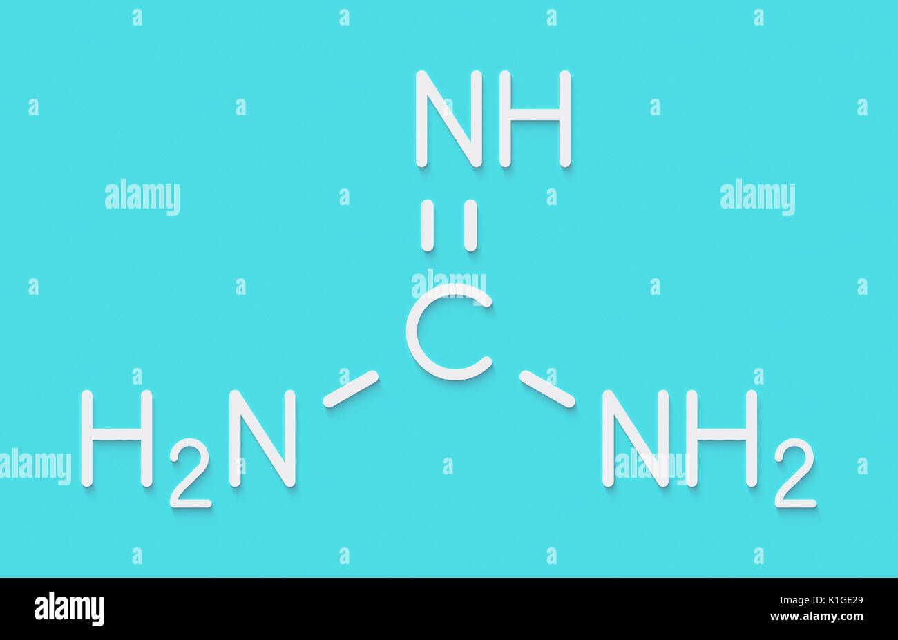 Guanidine molecule. Skeletal formula Stock Photo - Alamy