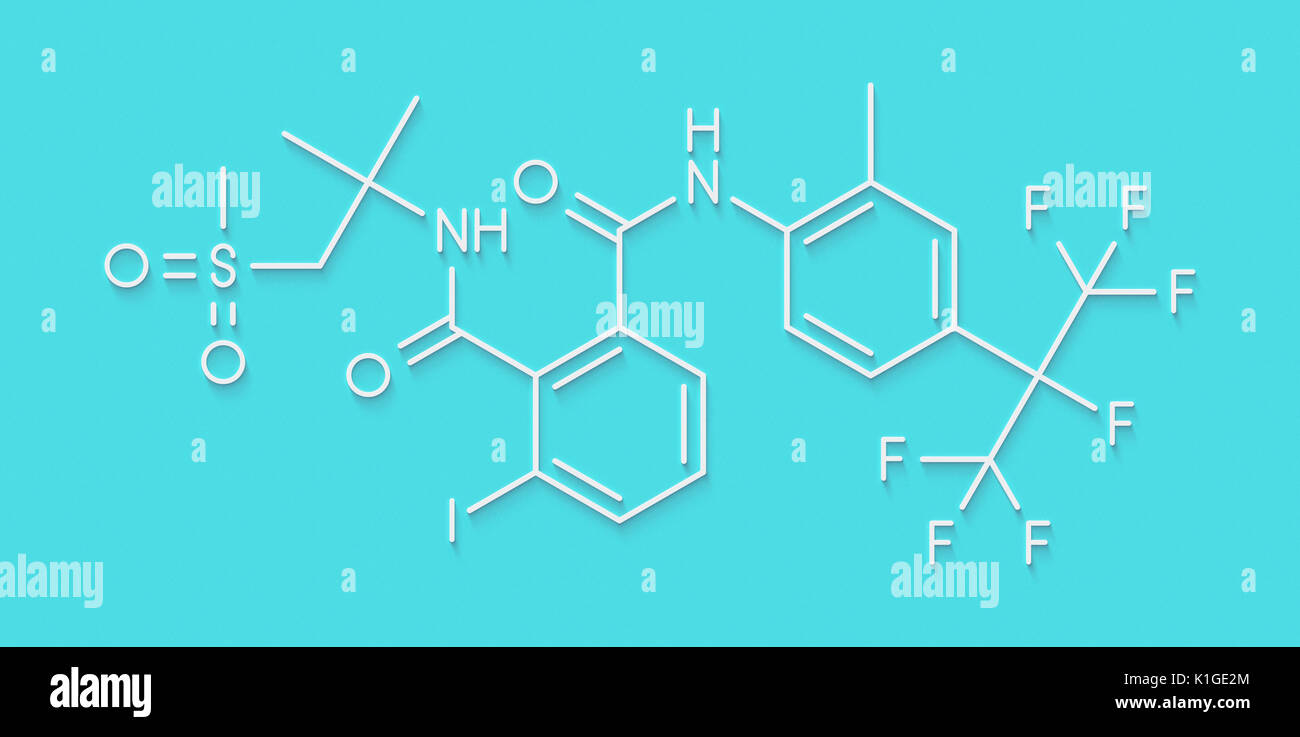 flubendiamide insecticide molecule (ryanoid class). Skeletal formula ...
