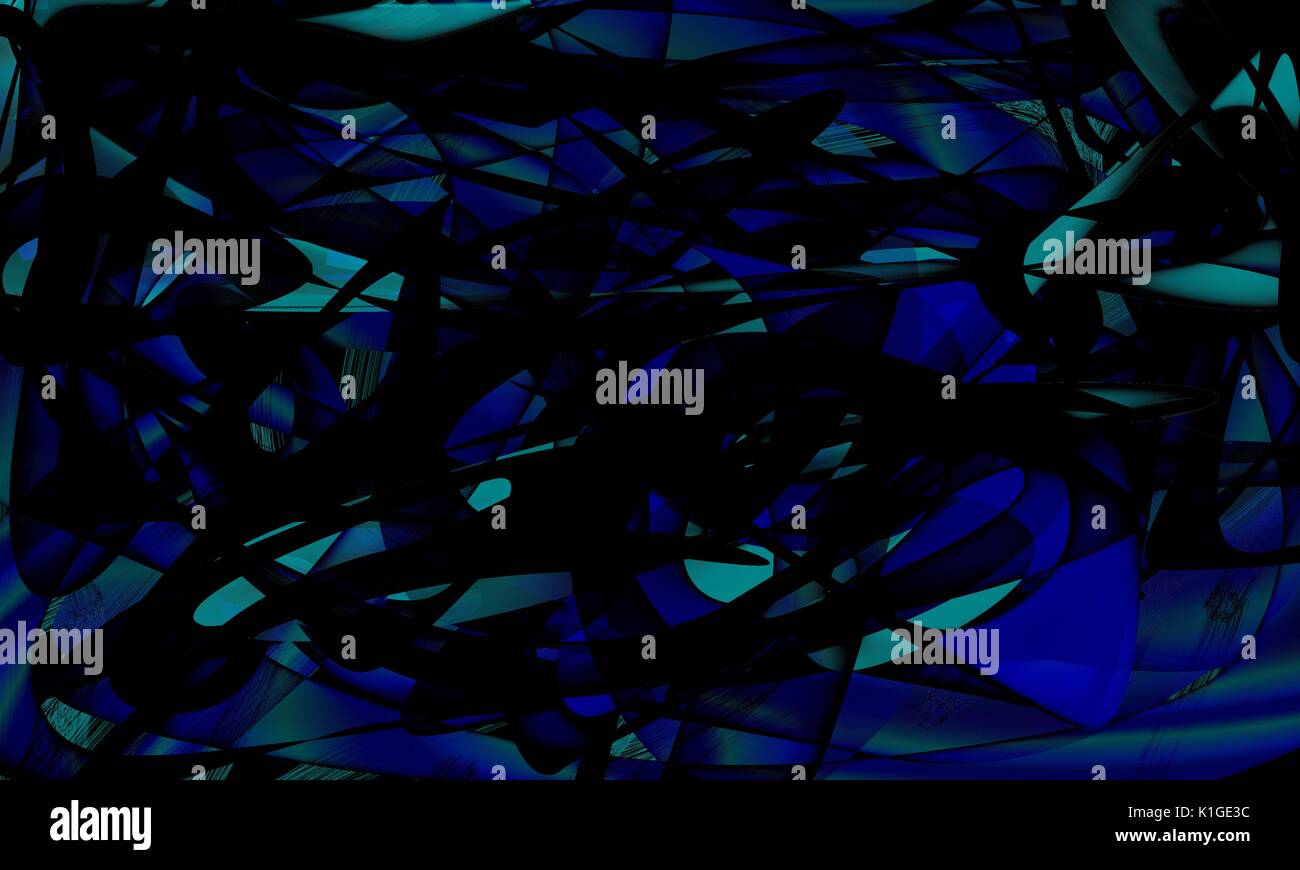 Abstract blue background - illustration, Scribbles - abstract blue ...