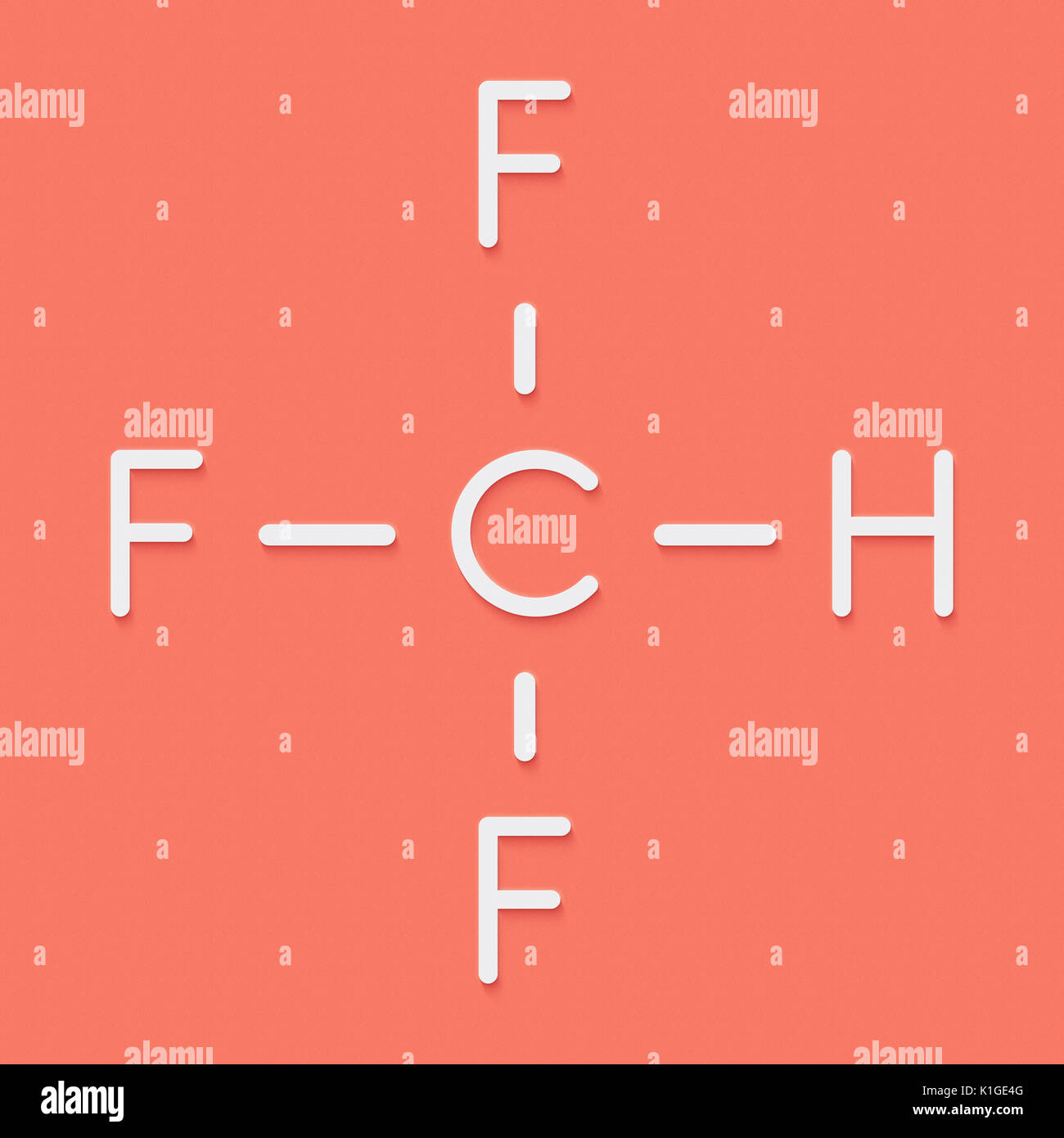 Fluoroform greenhouse gas molecule. Skeletal formula Stock Photo - Alamy