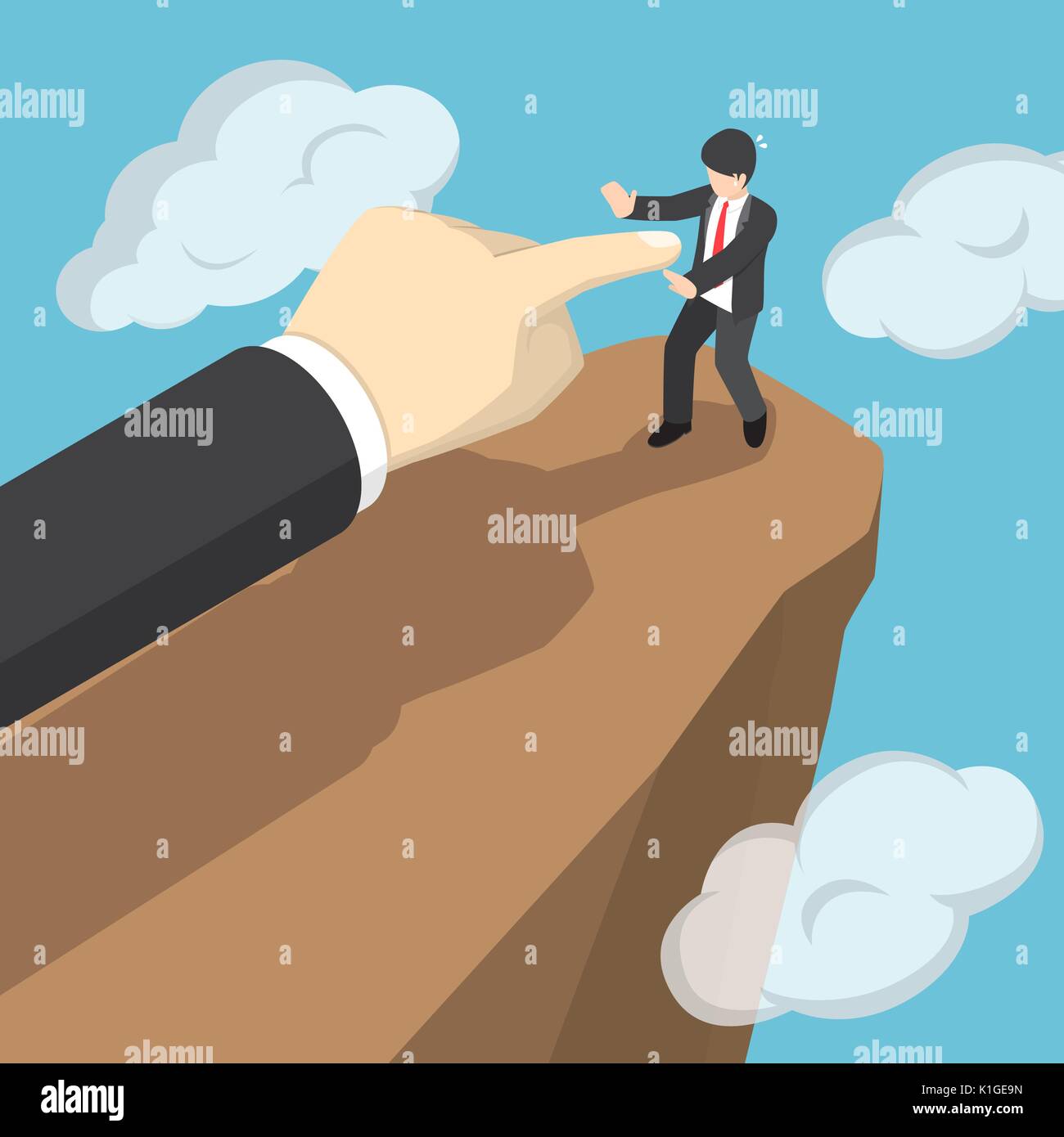 Risk of falling off cliff edge Stock Vector Images - Alamy