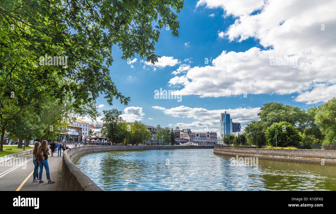The Svislach River in Minsk, capital of the eastern European country of ...