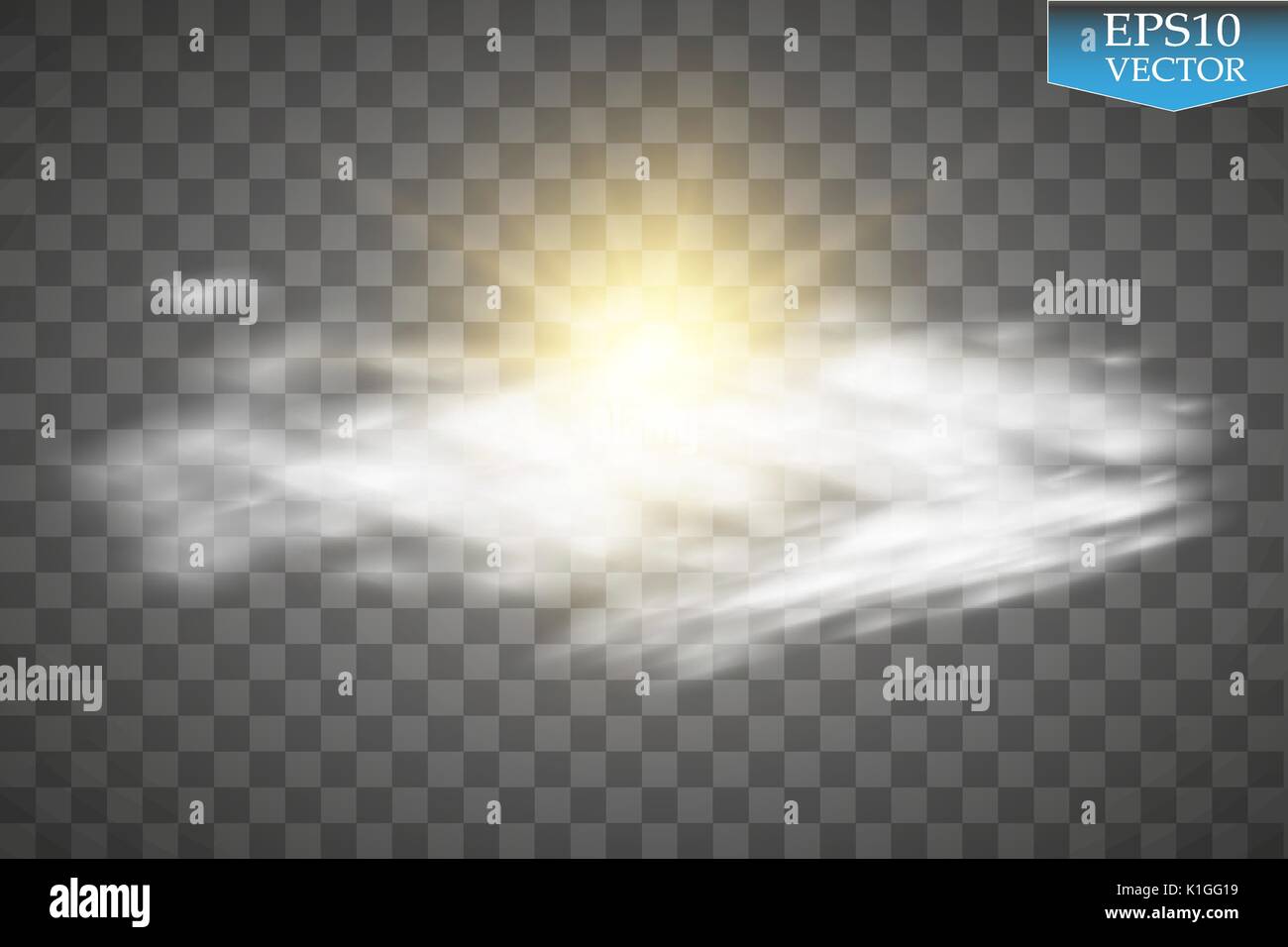 Sun, Clouds and Sky Forecast Background. Cool Weather Transparent Space ...