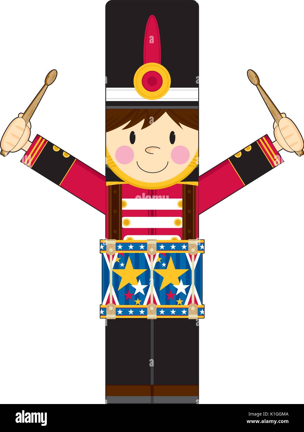 Cute Cartoon Toy Soldier Drummer Boy Vector Illustration Stock Vector ...