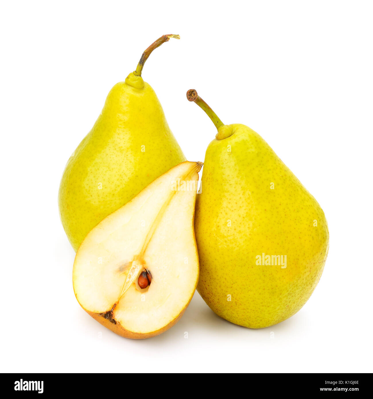 Collection ripe sweet pears isolated on white background Stock Photo ...