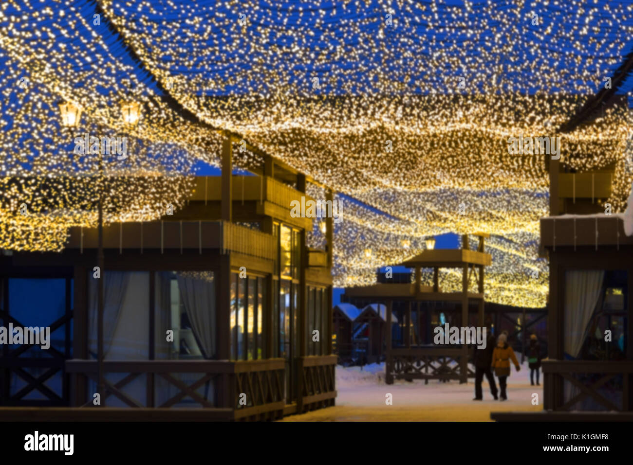 christmas decorations on the street. beautiful illumination Stock Photo ...