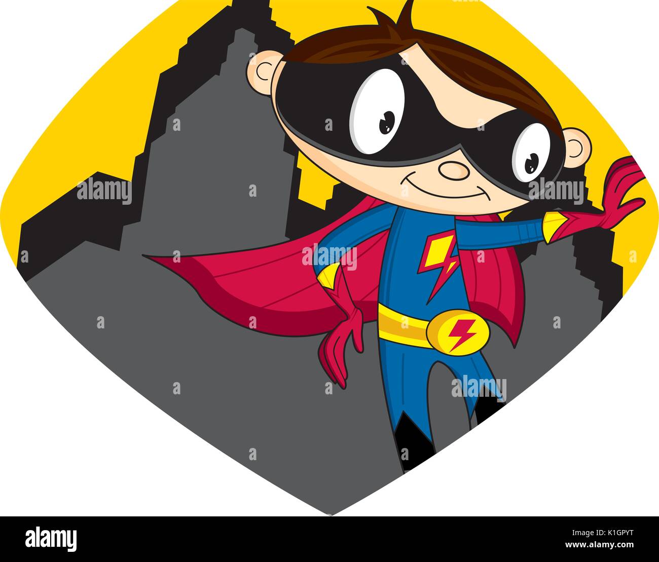 Cute Cartoon Heroic Superhero Stock Vector Image & Art - Alamy