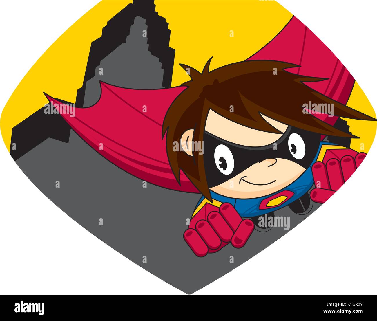 Cute Cartoon Heroic Superhero Stock Vector Image & Art - Alamy