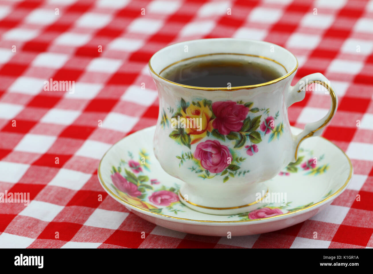Cup of tea in vintage cup hi-res stock photography and images - Alamy