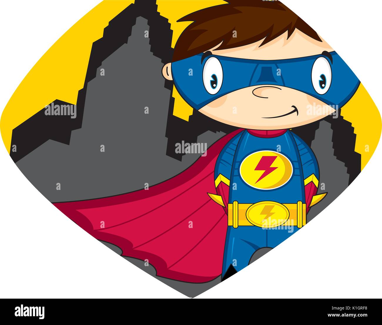 Cute Cartoon Heroic Superhero Stock Vector Image & Art - Alamy