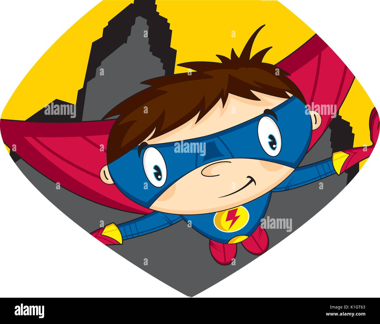 Cute Cartoon Heroic Superhero Stock Vector Image & Art - Alamy
