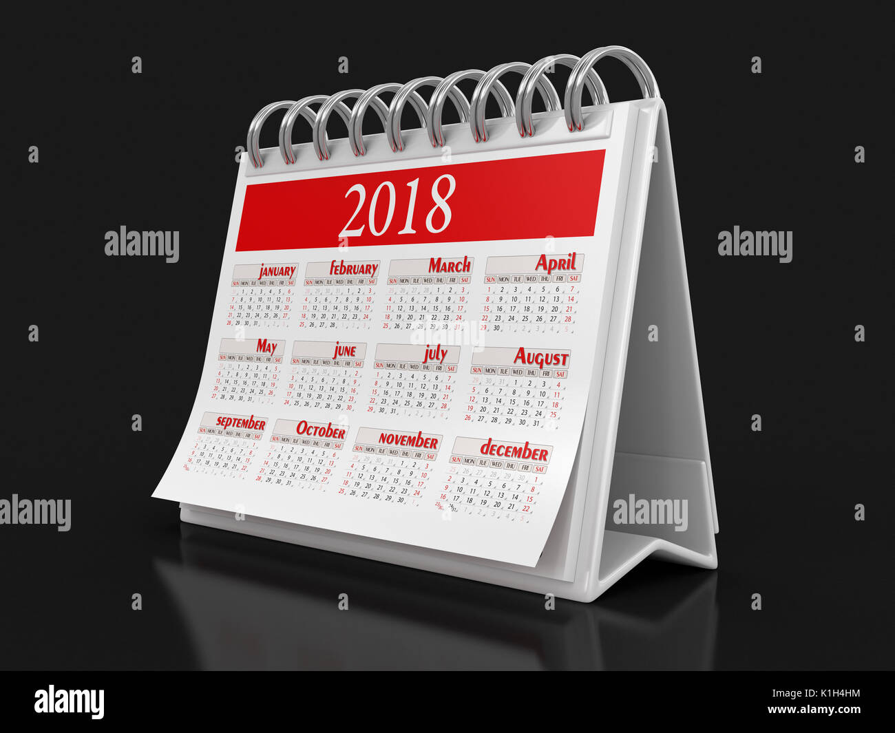 Calendar year 2018 image. Image with clipping path Stock Photo - Alamy