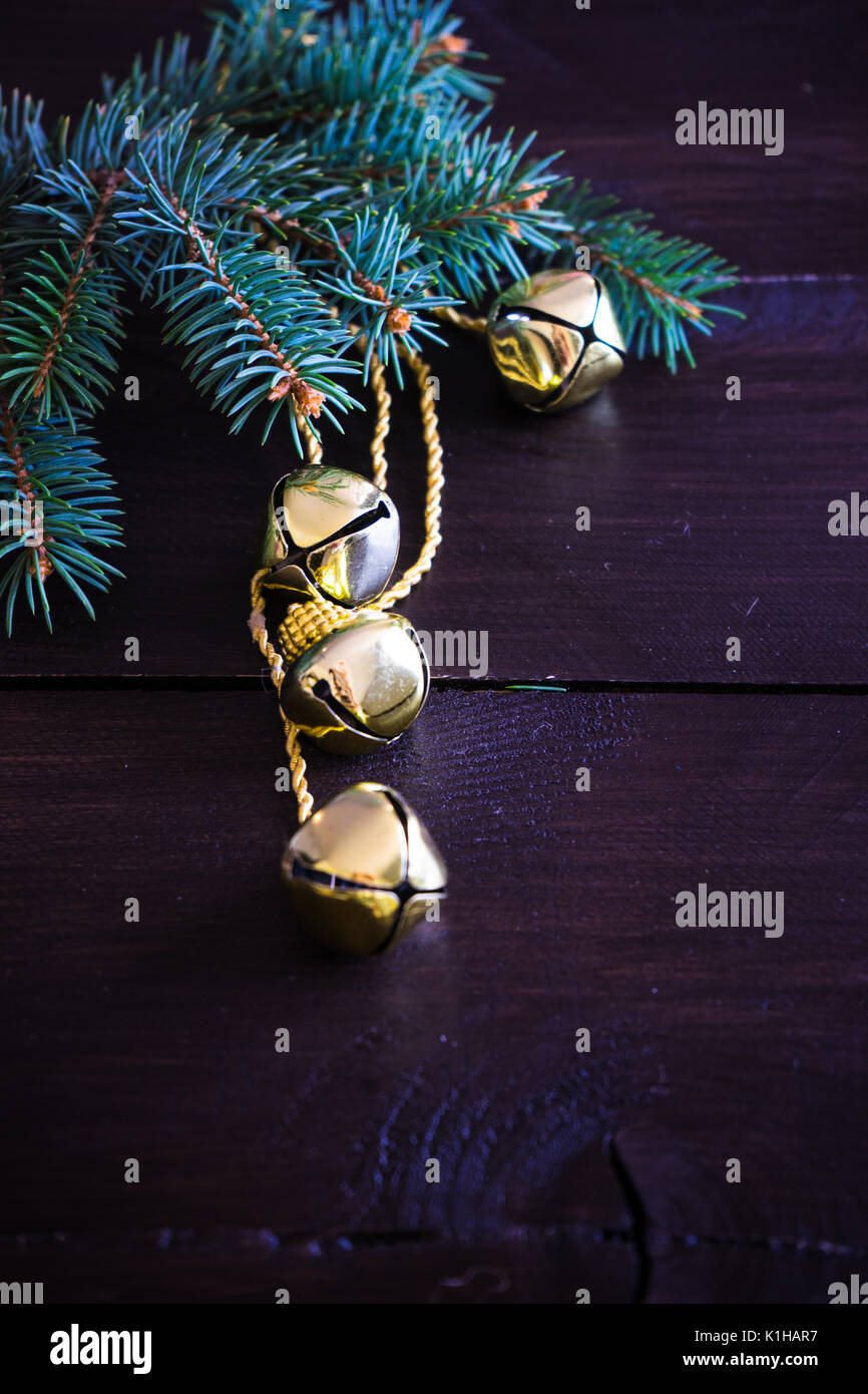 Festive Christmas themed frame with gift box and decorations Stock ...