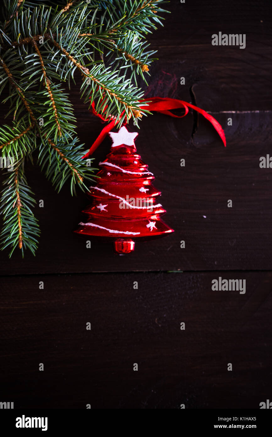 Festive Christmas themed frame with gift box and decorations Stock ...