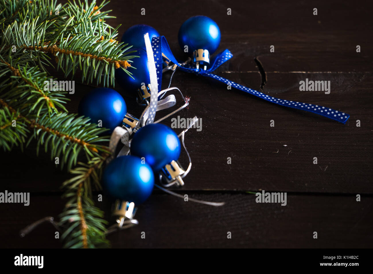 Festive Christmas themed frame with gift box and decorations Stock ...