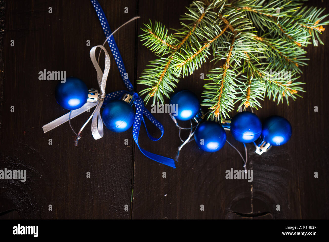 Festive Christmas themed frame with gift box and decorations Stock ...