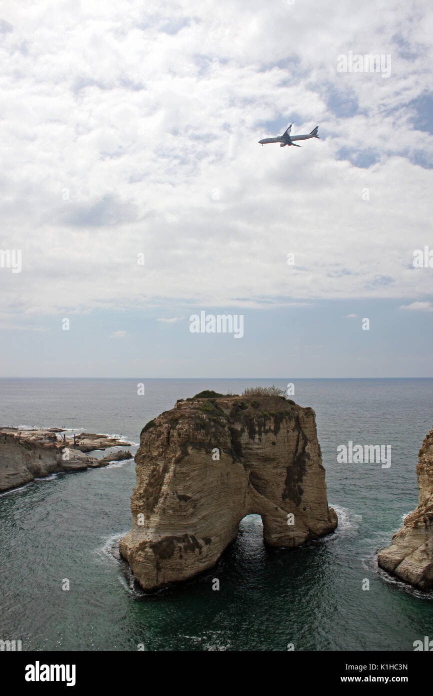 Plane approaching the airport of Beirut, Lebanon Stock Photo - Alamy