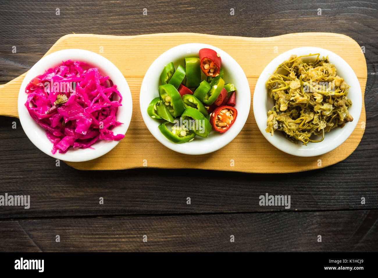 Traditional georgian salads and ingredients as a hot chili pepper, sour ...