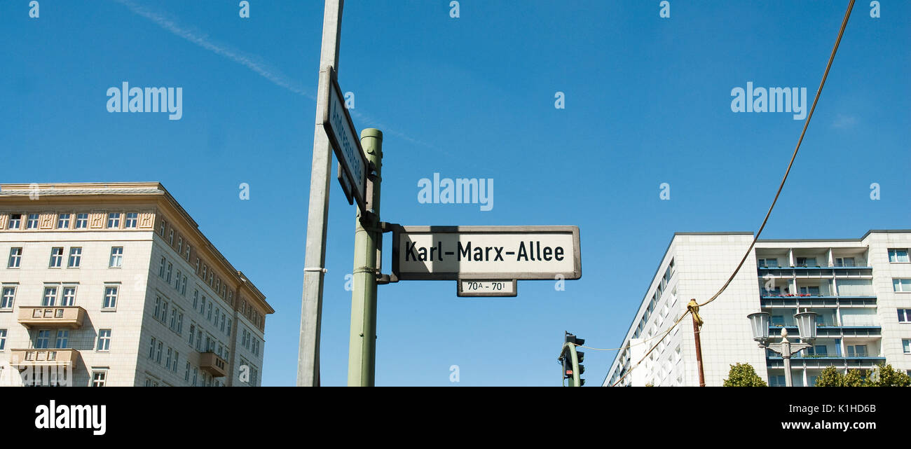 Berlin street signs,Friedrichshain district, 2011 Stock Photo - Alamy