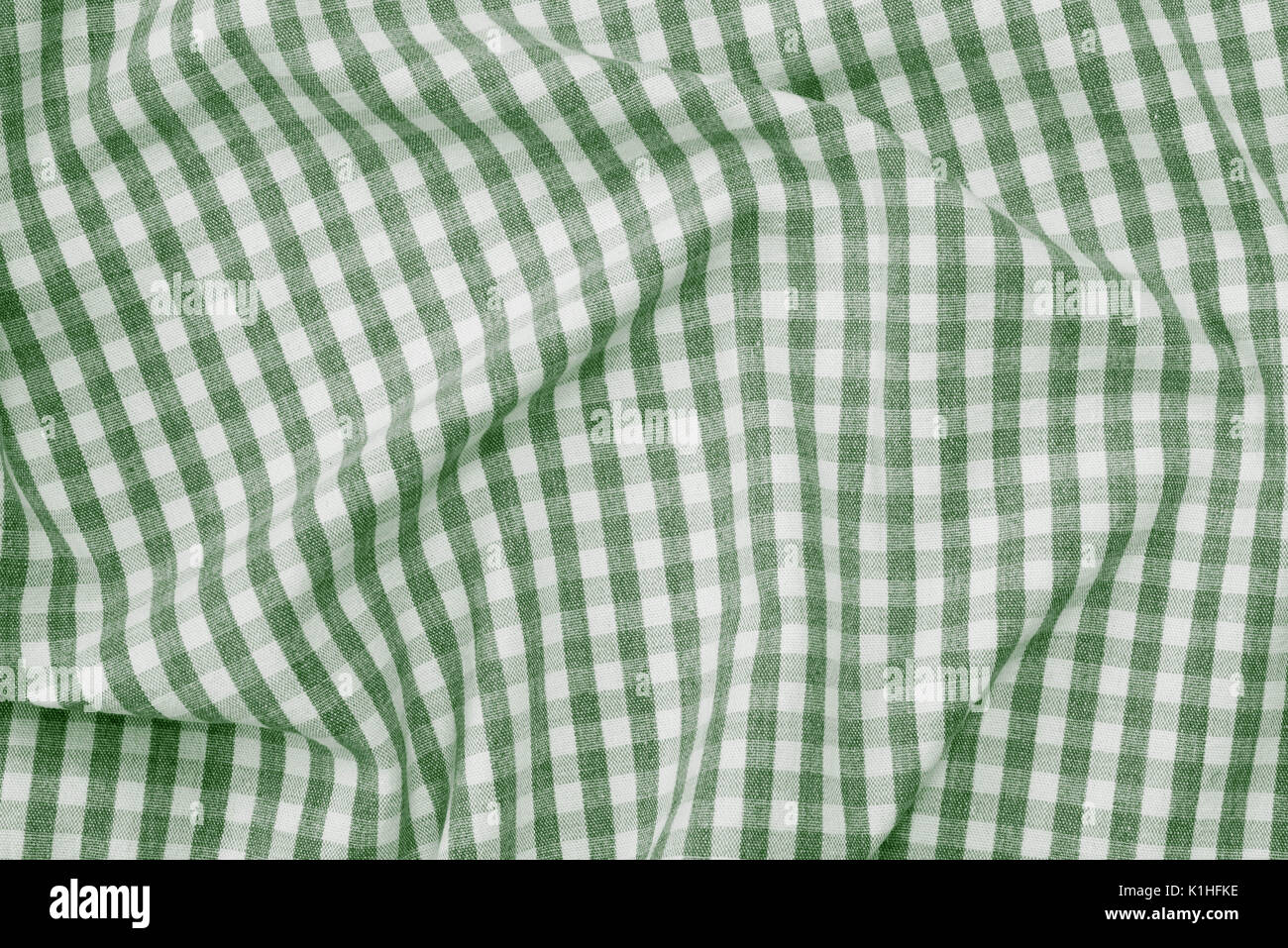green and white color checkered fabric background texture Stock Photo ...