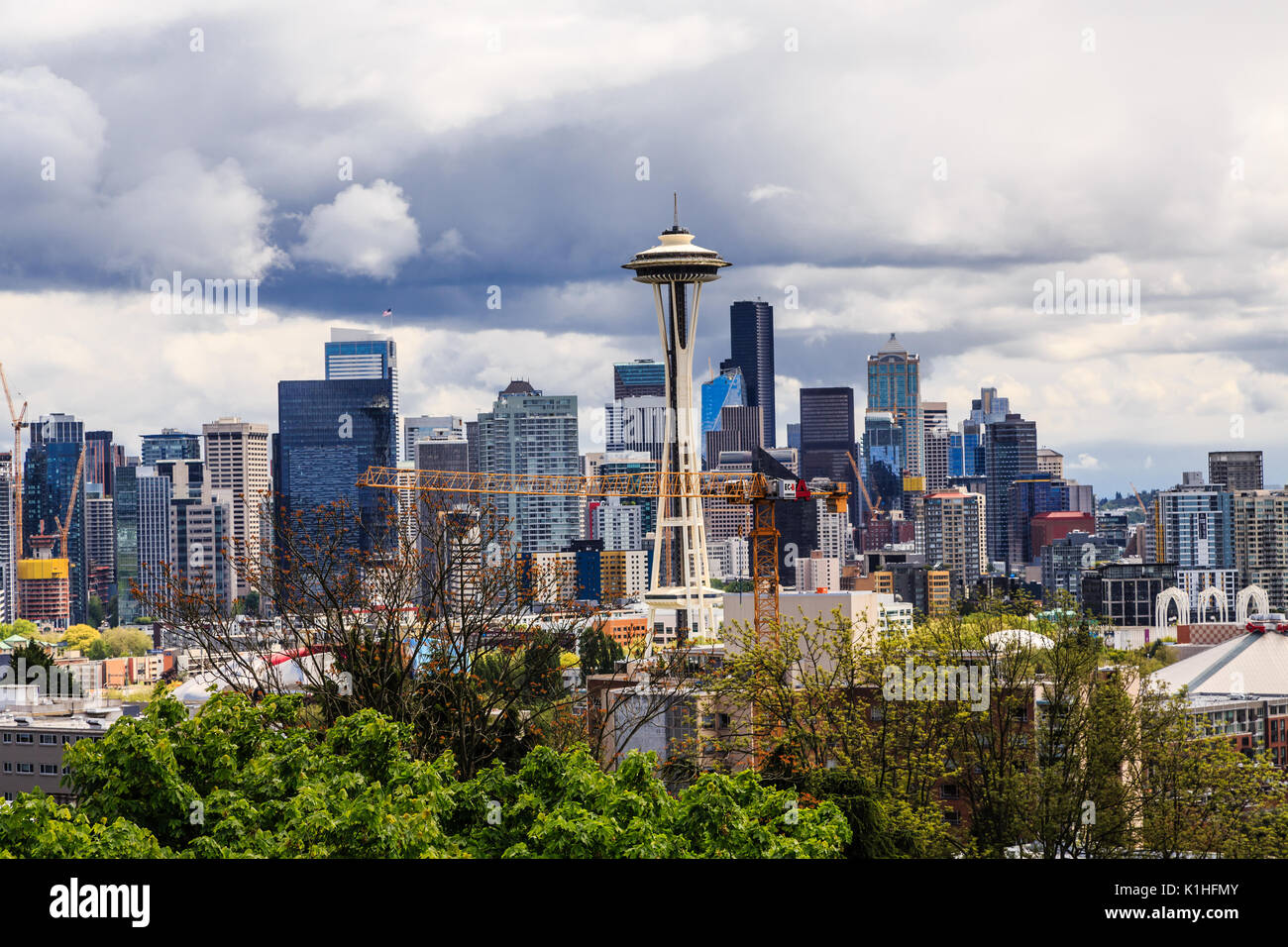 Landmark tower in the midst of downtown Seattle office towers Stock ...