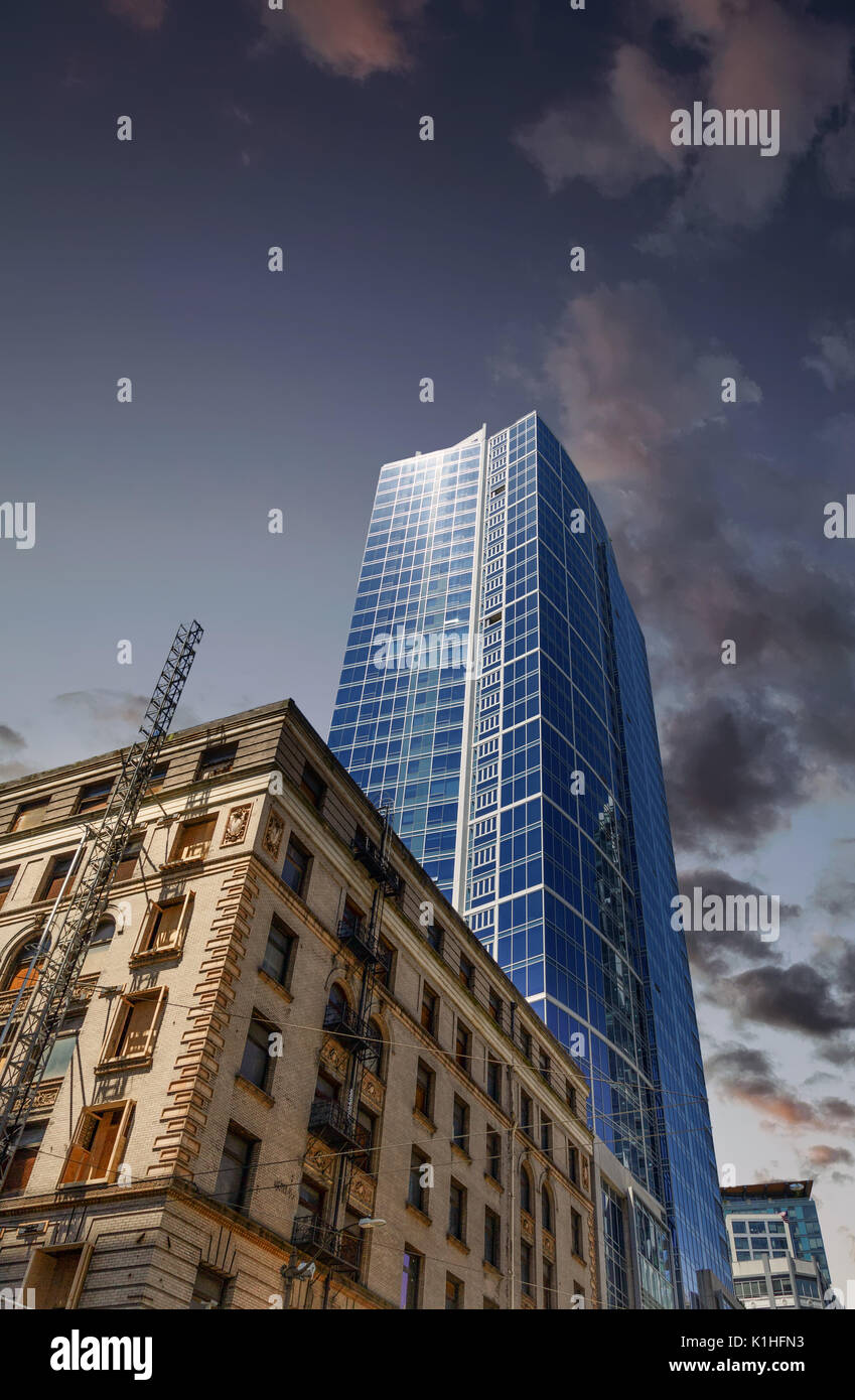 Old and New Buildings Under Dusky Sky in Seattle Stock Photo - Alamy