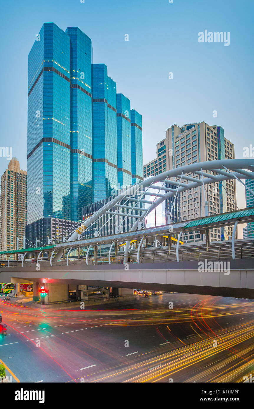 Public skywalk with office building - Marchl 15 2015 : Public skywalk ...