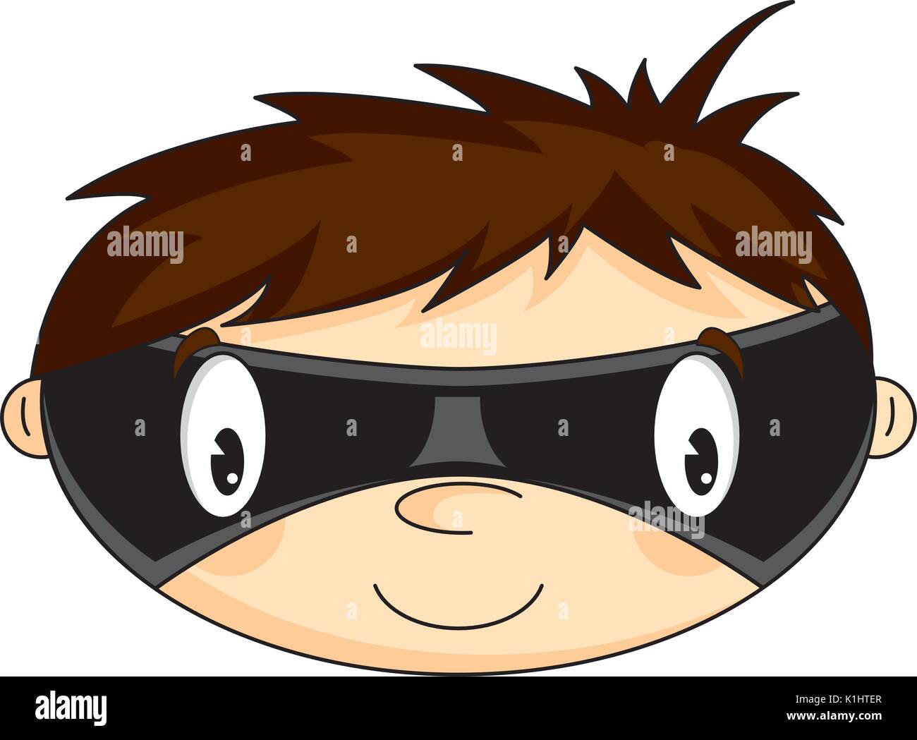 Cute Cartoon Heroic Superhero Face Stock Vector Image & Art - Alamy